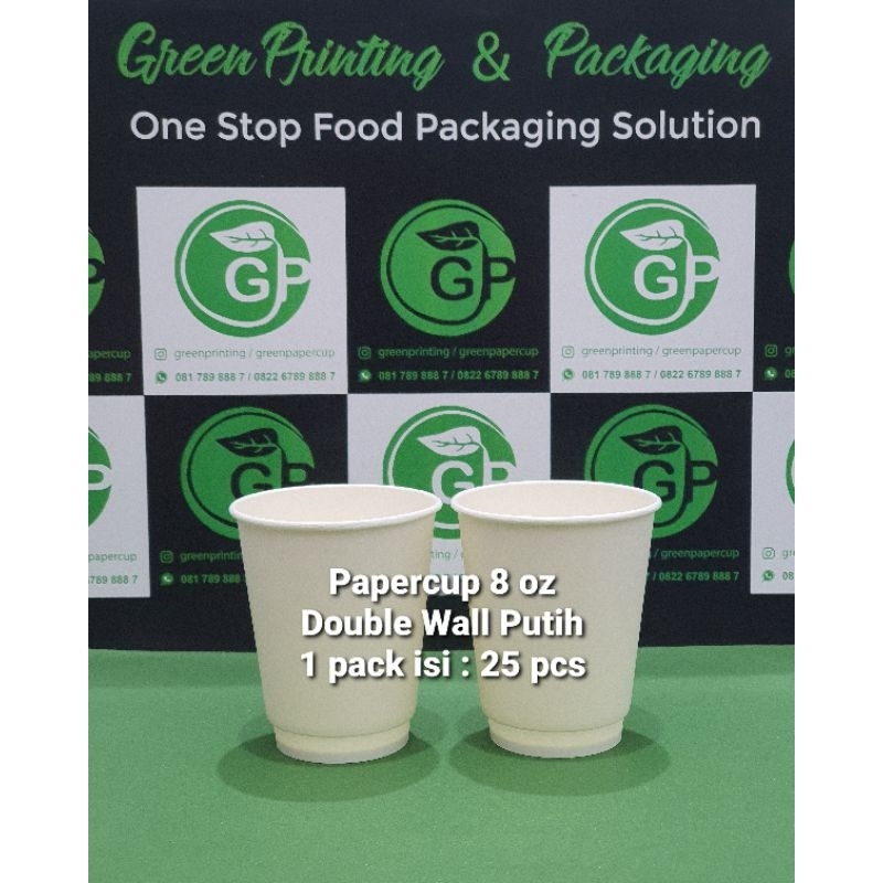 Jual Papercup 8 oz Double wall Putih (Harga untuk 1 dus isi 500 pcs ...