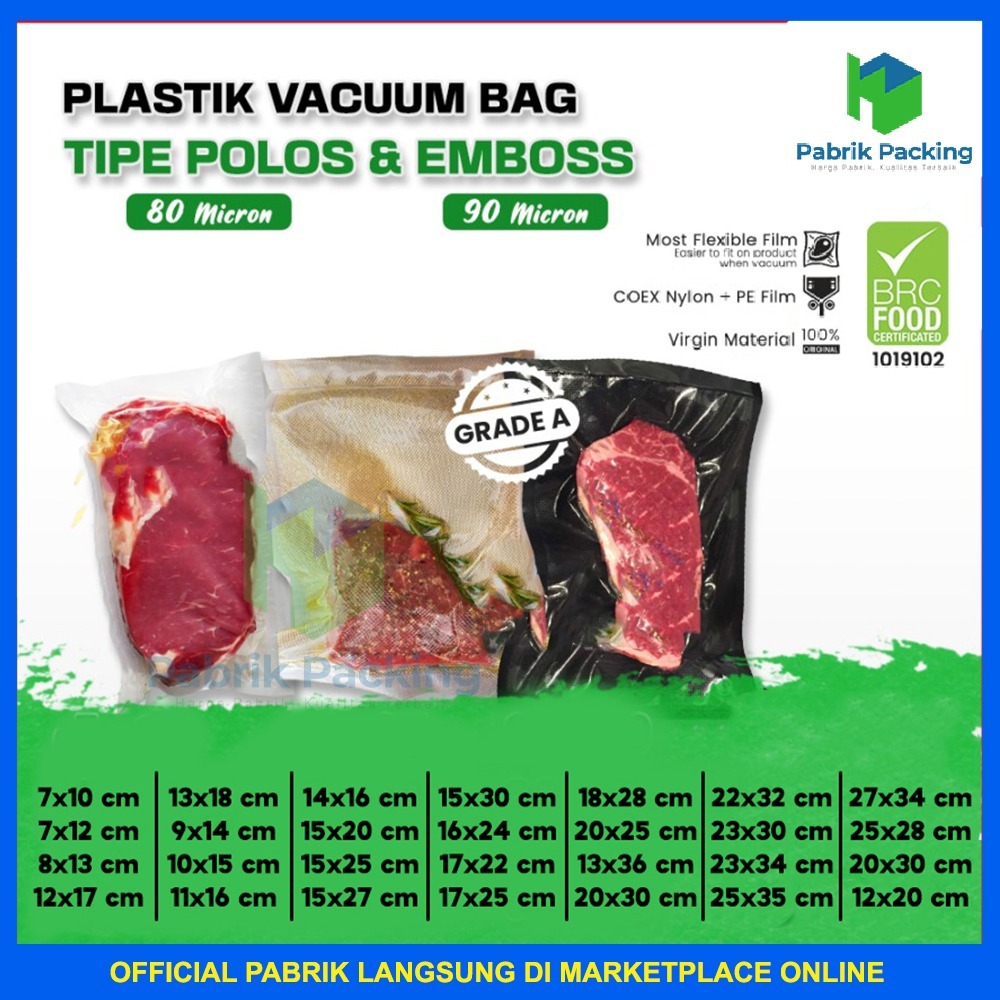 Jual PLASTIK VACUUM BAG VAKUM EMBOS EMBOSS POLOS DELKOCHOICE UKURAN ...