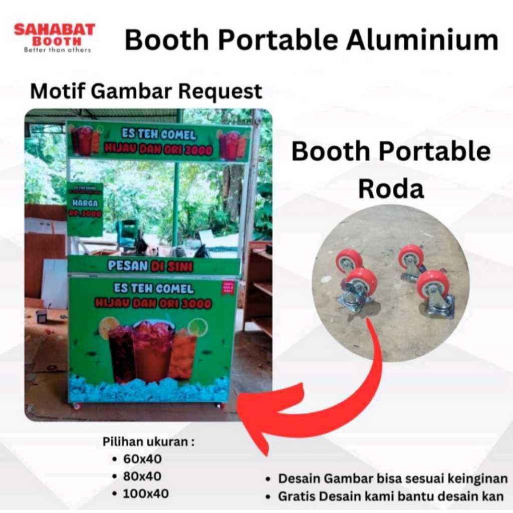 Jual Booth Portable ALUMINIUM / Gambar Roda / Gerobak Lipat / Gerobak ...