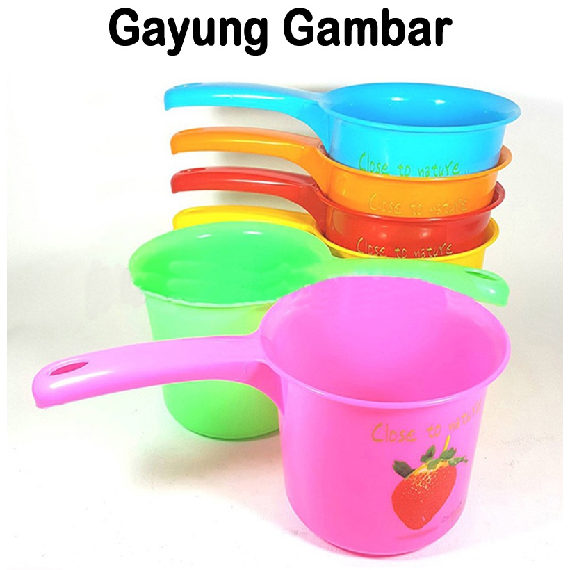 Jual COD Joymart Gayung Gambar Motif Buah Bunga Warna Warni Gayung ...