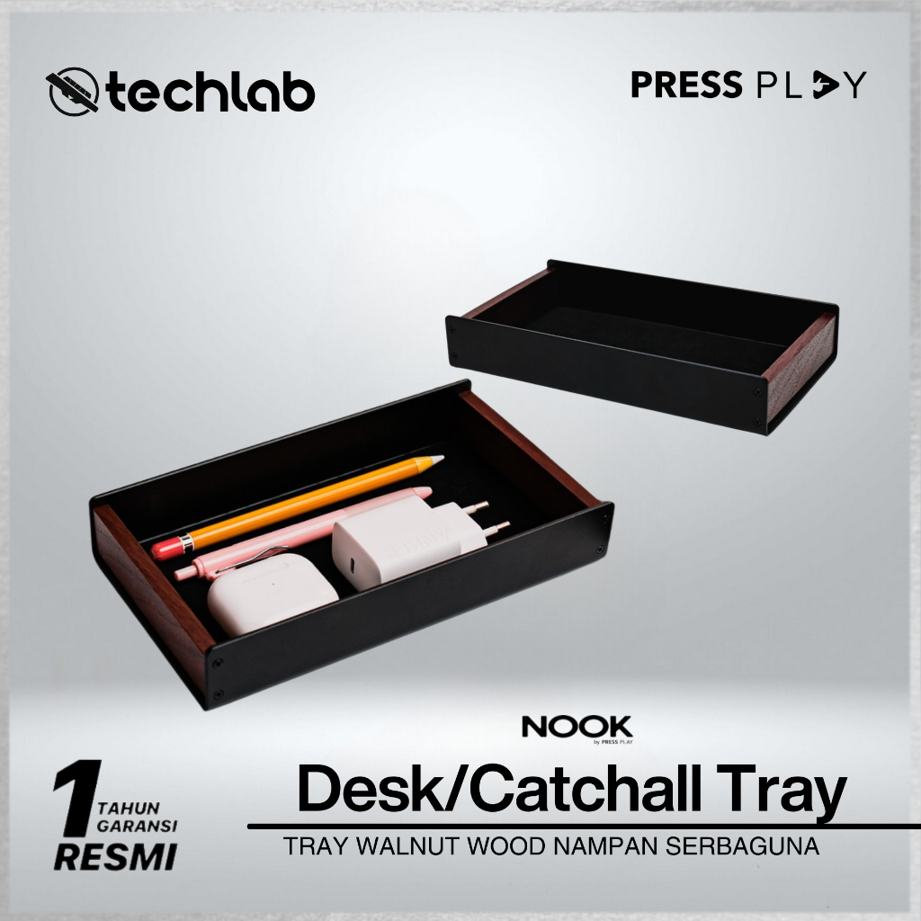 Jual NOOK Catchall Tray Walnut Wood Nampan Serbaguna by Press Play ...