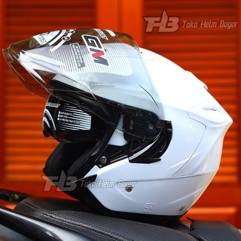 Jual GM fury helm GM half face solid double visor 100% original SNI ...