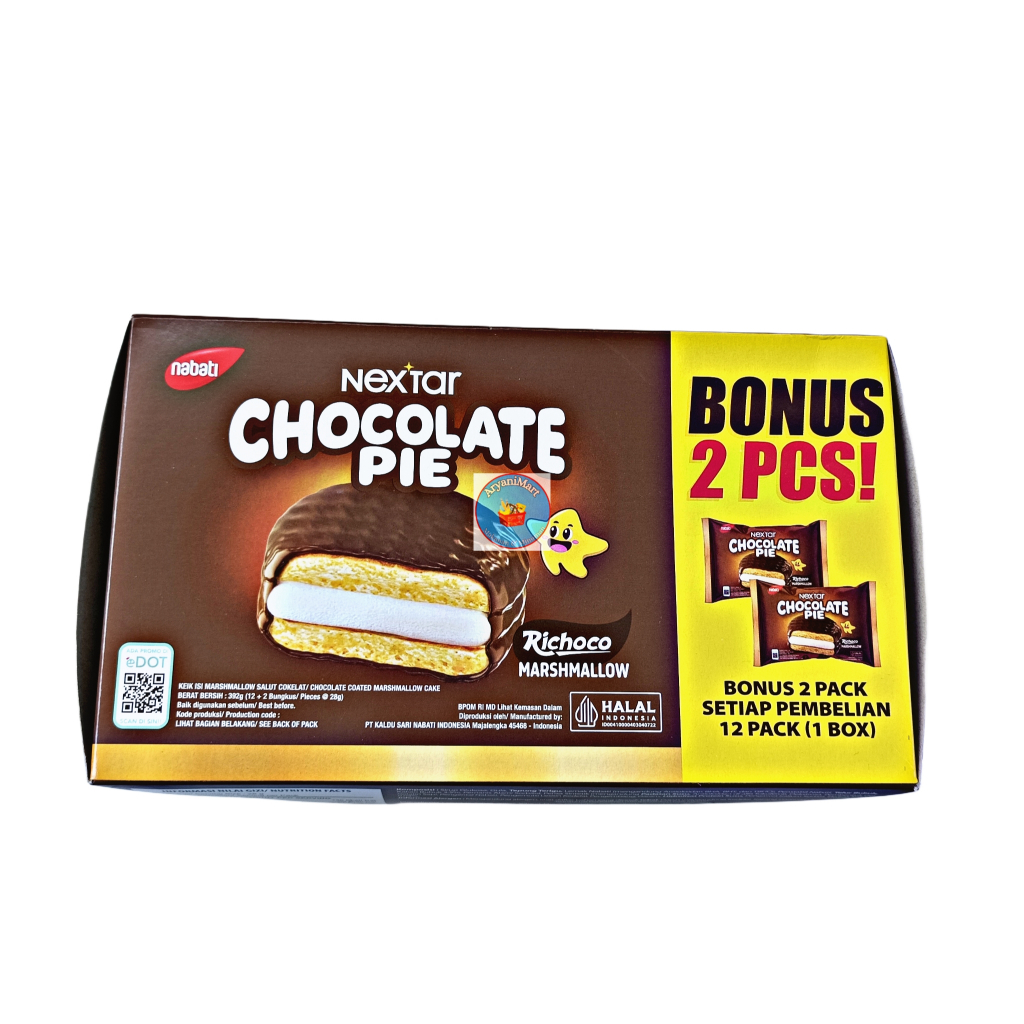 Jual Nabati Nextar Chocopie 1pak isi 12x28gr (+2pcs) | Shopee Indonesia