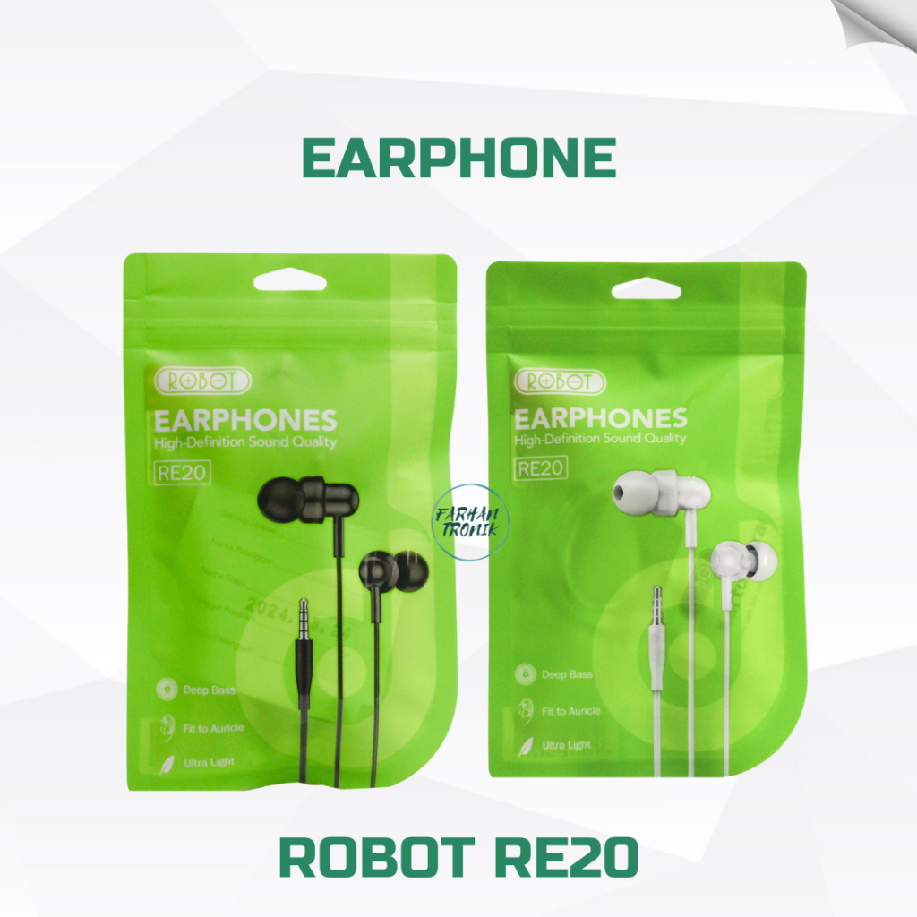 Jual Headset Robot RE20 Wired Earphone Bass Smartphone | Shopee Indonesia