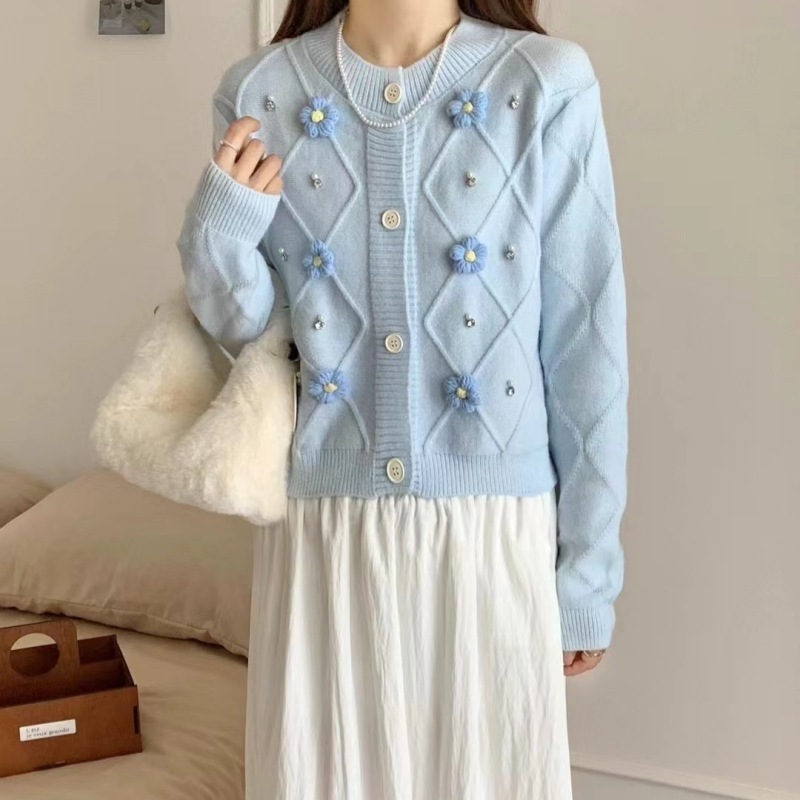 Jual JOVELINE - CARDIGAN BUNGA DIAMON DIAGONAL | Shopee Indonesia