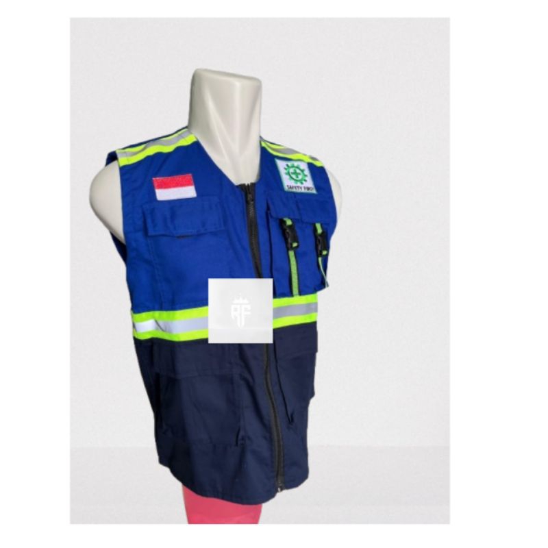 Jual rompi vest safety first/rompi k3/rompi lapangan/rompi proyek ...