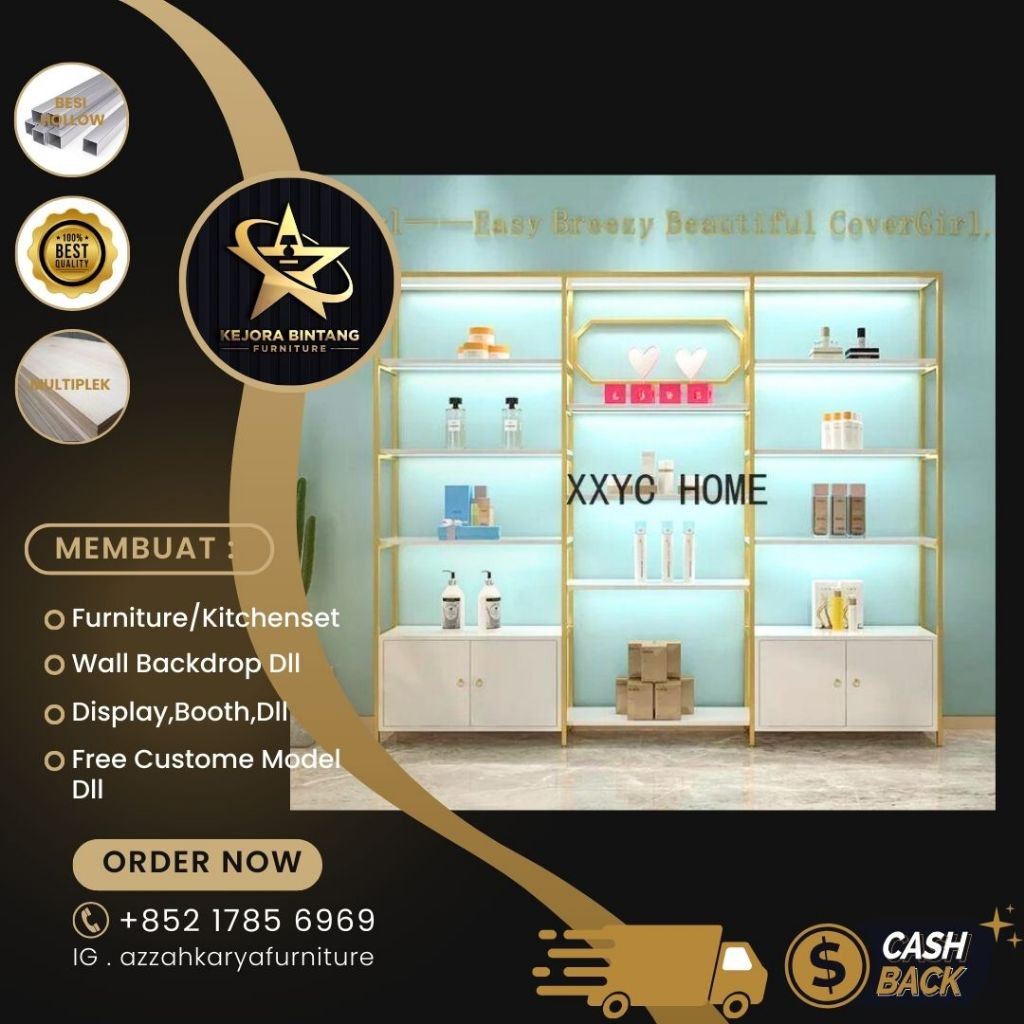 Jual KEJORA II Rak Display Toko/Rak Display Pakai Baground Biru & Lampu ...