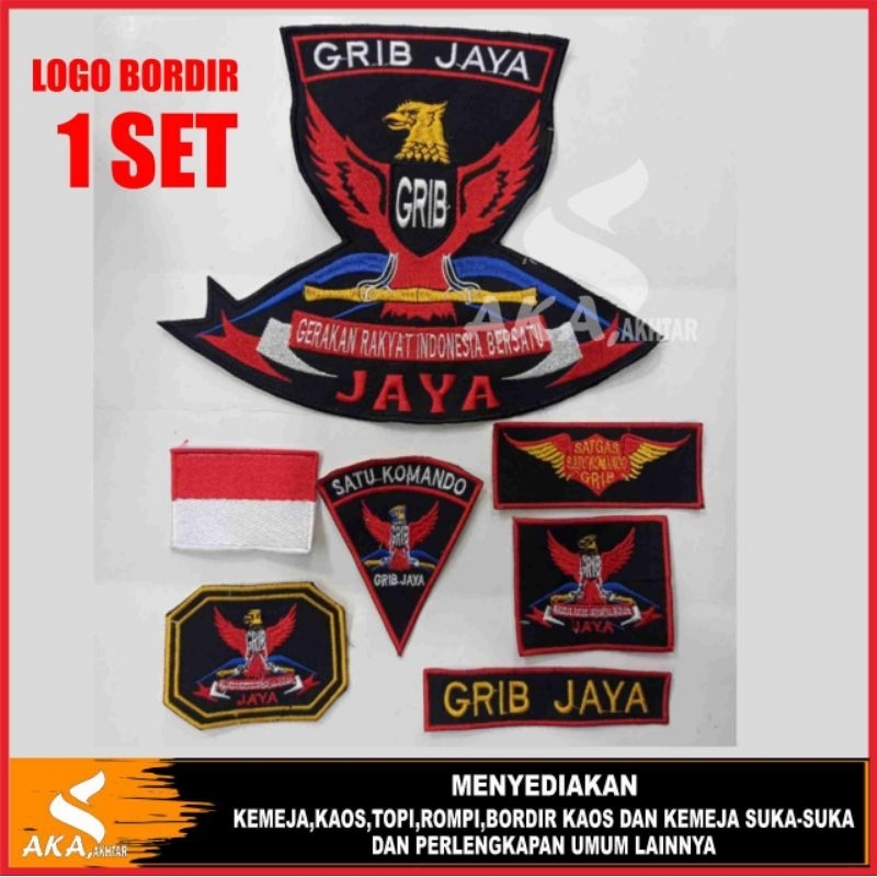 Jual LOGO BORDIR GRIB JAYA LOGO ORMAS GRIB JAYA BADGE GRIB JAYA 1 SET ...