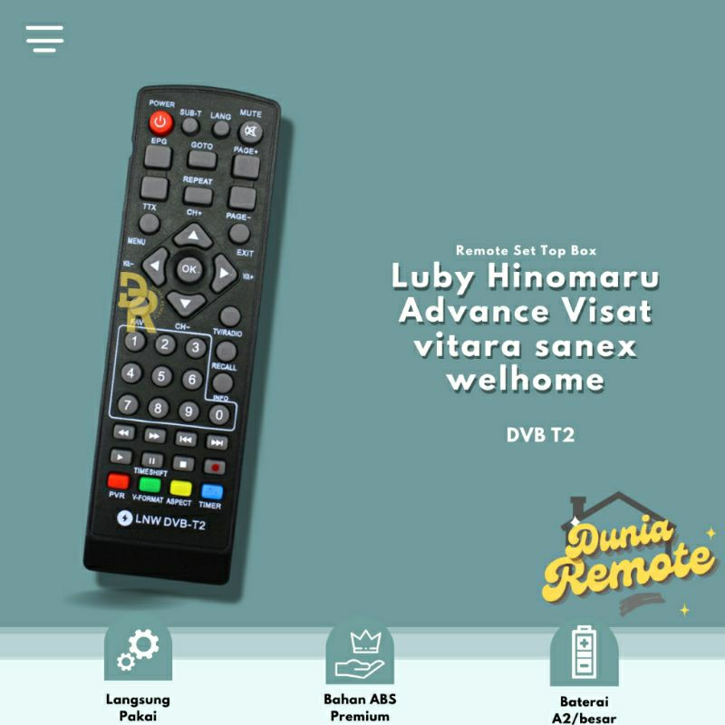 Jual Remote Set Top Box Luby Tanaka matrix Sanex Gardiner semua tipe ...