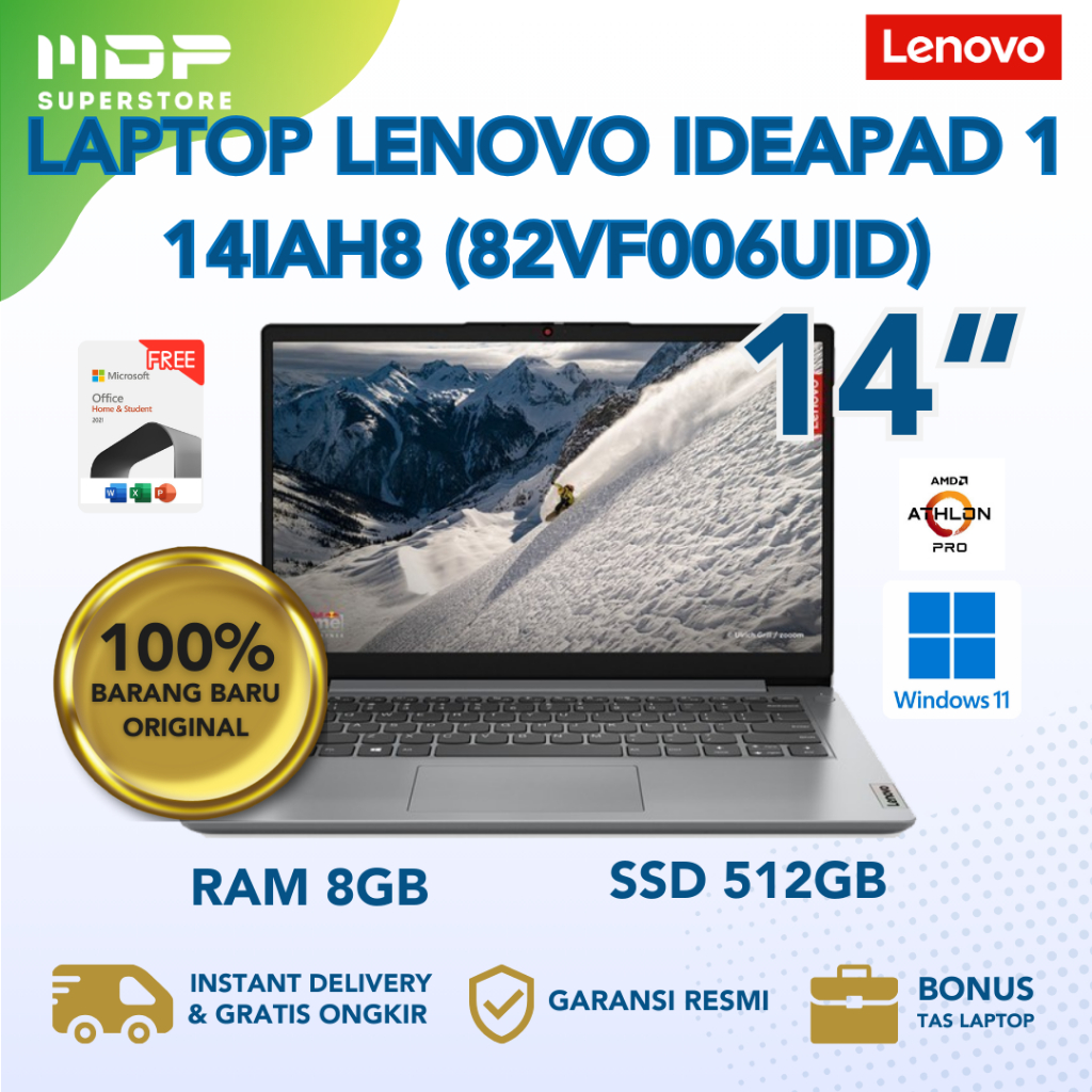 Jual LAPTOP LENOVO IDEAPAD 1-14IGL7 (82VF006UID) CLOUD GREY AMD ATHLON ...
