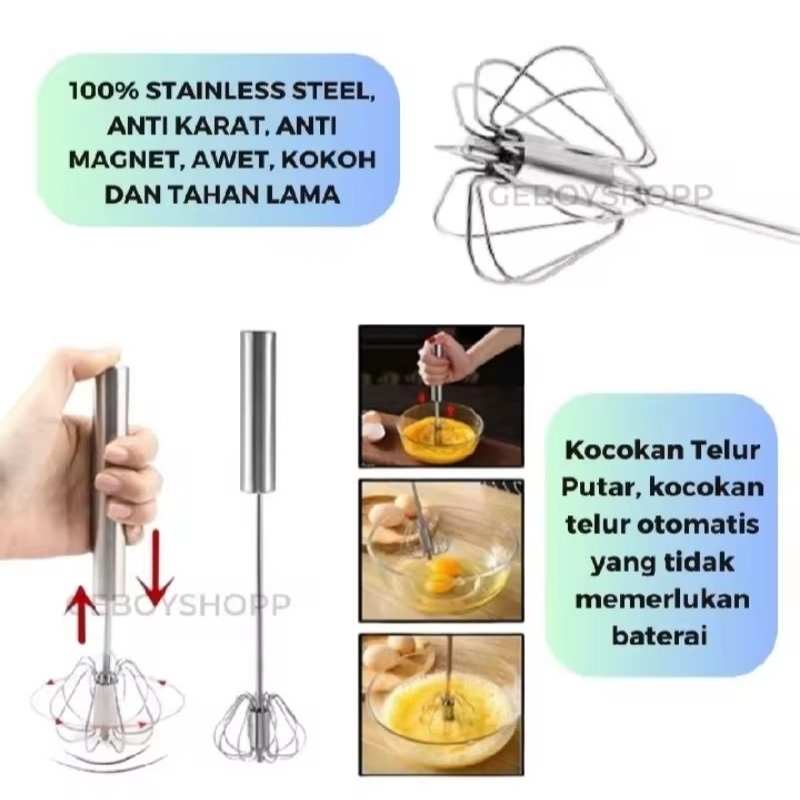 Jual Mixer semi otomatis manual tanpa baterai tanpa cas/kocokan telur ...