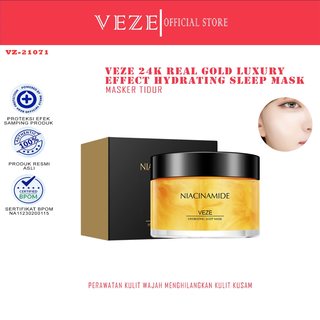 Jual [ BPOM ] - VEZE 24K Real Gold Luxury Effect Hydrating Sleep Mask ...