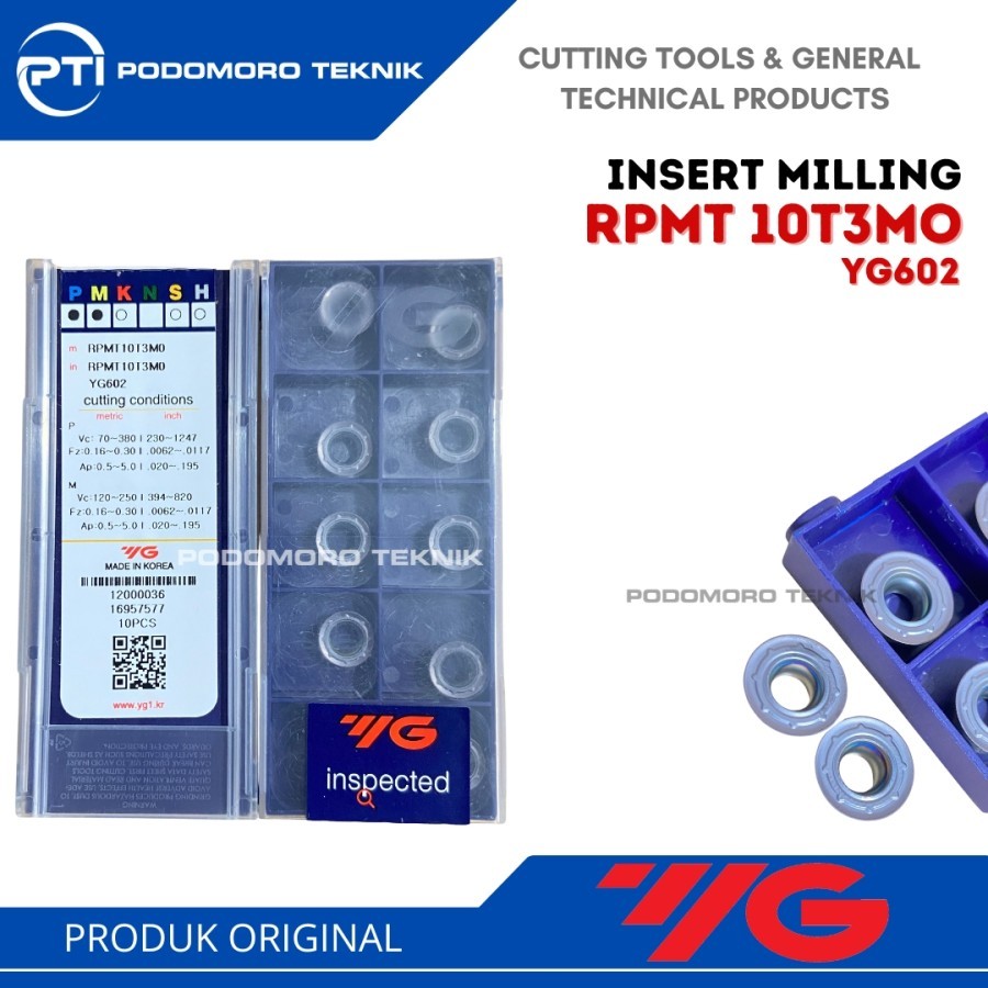 Jual INSERT MILLING RPMT 10 T3 MO YG602/INSERT RPMT10 YG1 KOREA ...