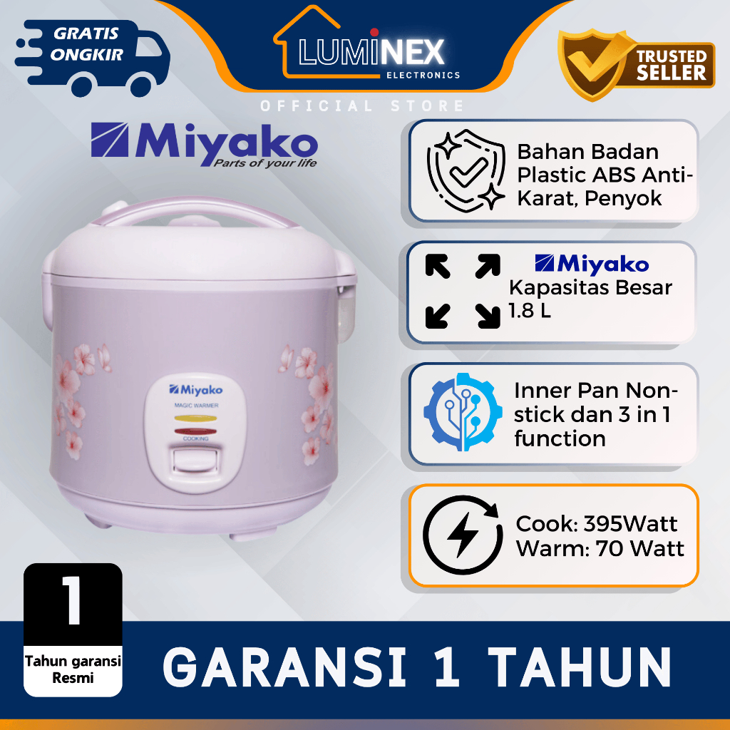 Jual Magic com Rice cooker Miyako MCM 509 1.8 L | Shopee Indonesia