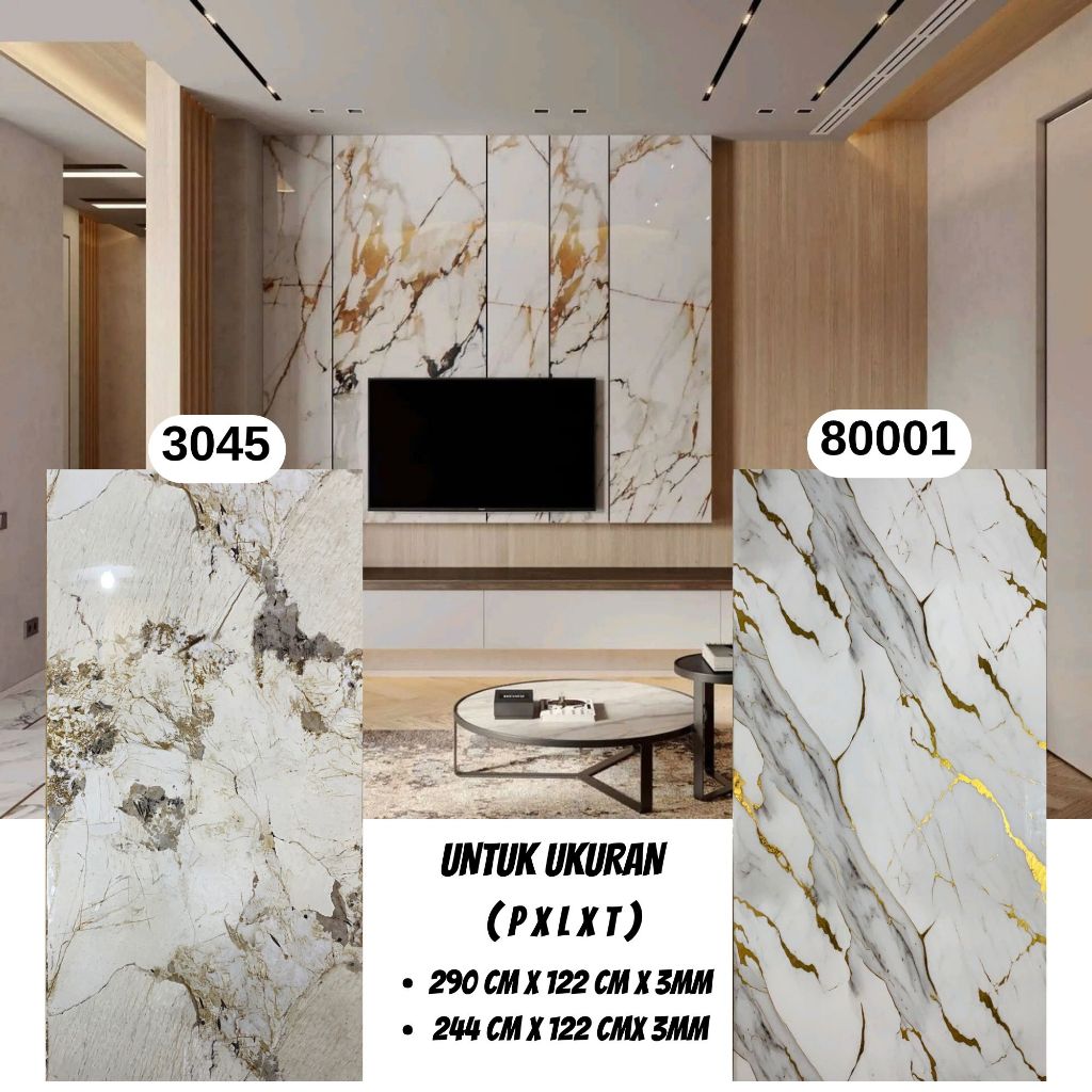 Jual PVC Marmer Panel Wallpaper Dinding 3D Tema Marble Marmer Wallpaper ...