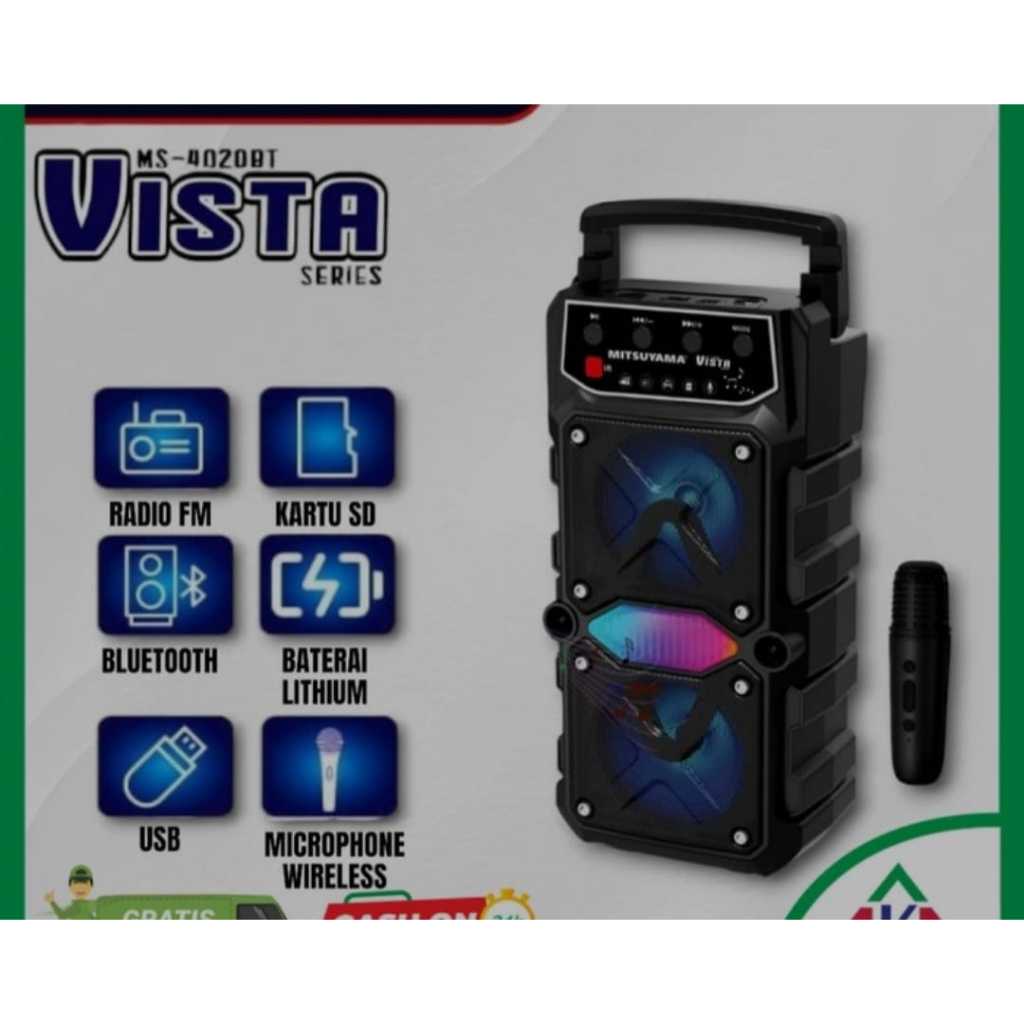 Jual Speaker Karaoke Mitsuyama MS-4020BT Vista Series Bluetooth Mic Portable | Shopee Indonesia