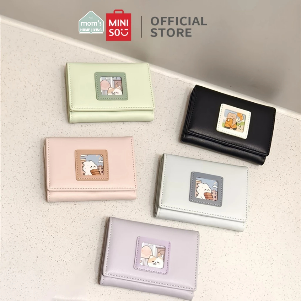 Jual Miniso Dompet Wanita Bingkai Foto Hewan Lucu Dompet Lipat Tiga ...