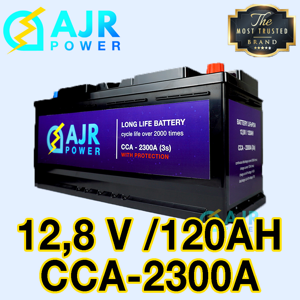 Jual AKI ACCU LITHIUM LiFePo4 DIN120-400-2300 AJR POWER 12,8V 120Ah BMS ...