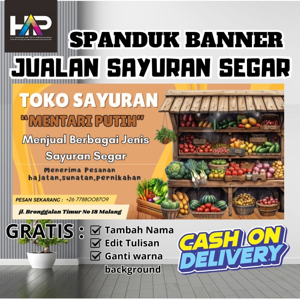 Jual SPANDUK JUALAN BUAH | BANNER TOKO SAYURAN SEGAR | Shopee Indonesia