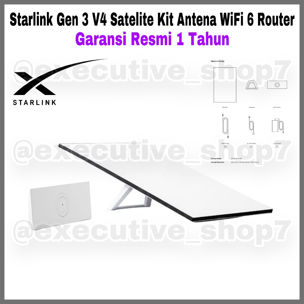 Jual Starlink Gen 3 V4 Satelite Kit Antena WiFi 6 Router Garansi Resmi 1 Tahun | Shopee Indonesia