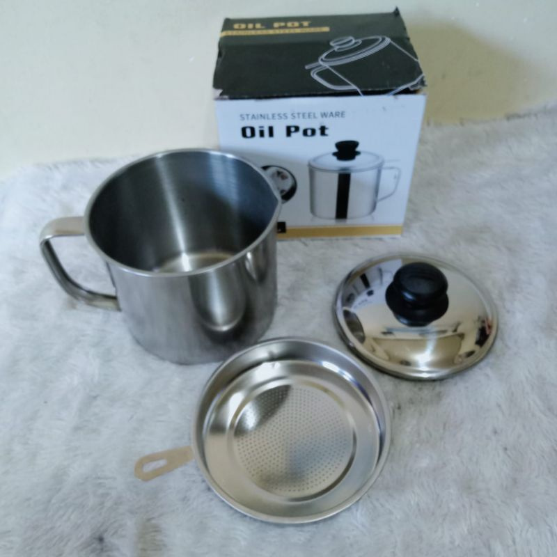 Jual (wk acc) Oil Pot Wadah Saringan Minyak Goreng Anti Karat Premium ...
