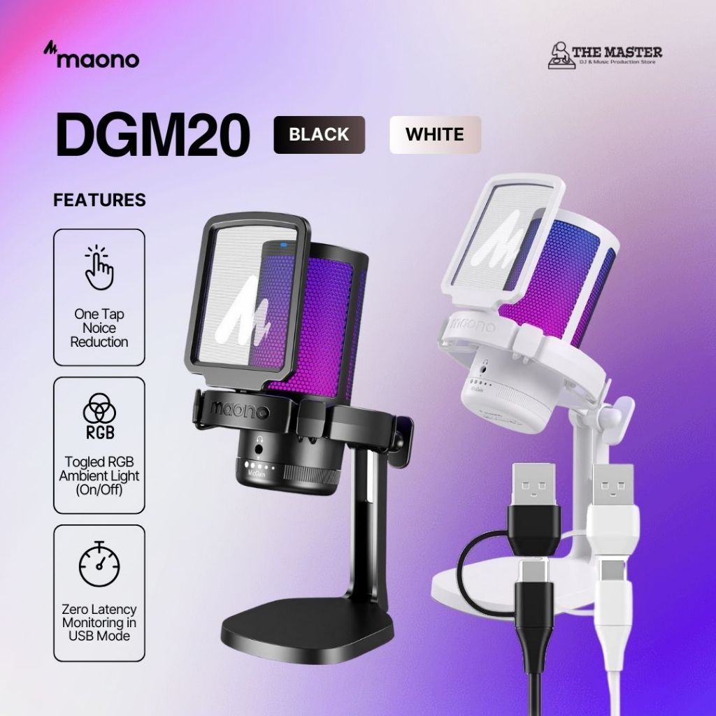 Jual Maono DGM20 Noise Canceling Condenser Microphone USB Gaming RGB ...