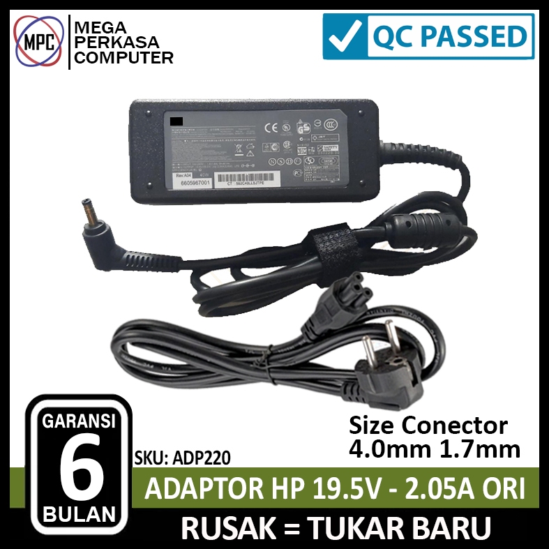 Jual Adaptor Charger HP MINI 19.5V 2.05A ORIGINAL 4.0mm-1,7mm | Shopee ...