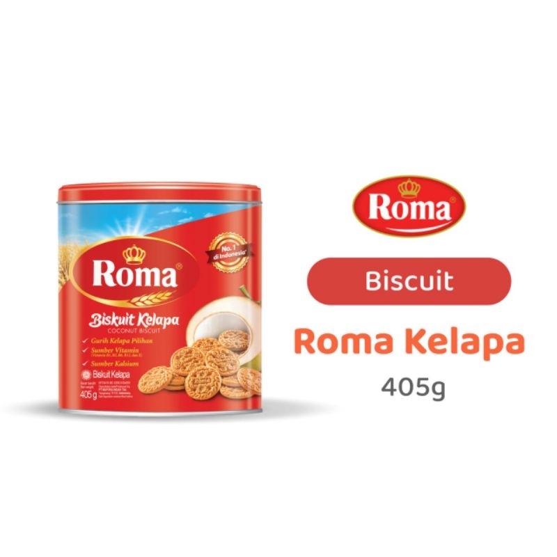 Jual Roma Biskuit Kelapa 345gr Coconut Biscuits Kemasan Kaleng Biscuit ...