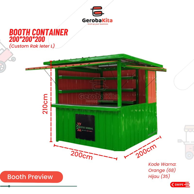 Jual Booth Container 200x200x200 Custom Rak | Shopee Indonesia