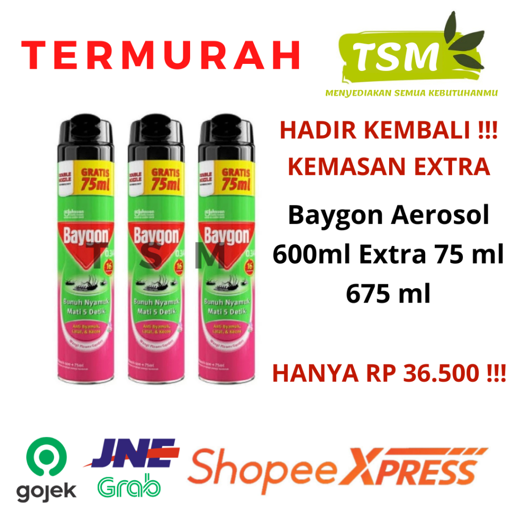 Jual Baygon Aerosol 600 ml / (600+75) ml | Shopee Indonesia