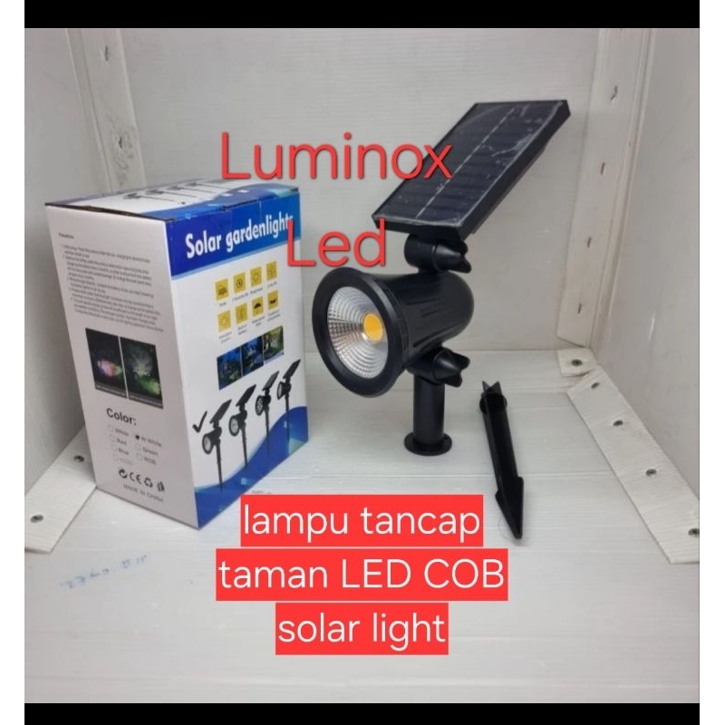Jual lampu tancap taman solar light 5w 5watt / sorot taman panel surya ...