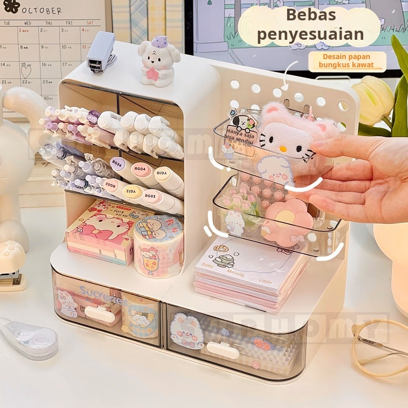 Jual Kotak Pensil Meja Laci Mini Kotak Alat Tulis Desktop Organizer ...