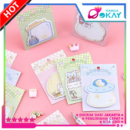Jual HO Sticky Note Karakter Kartun Lucu Isi 20 Lembar Tempelan Kertas ...