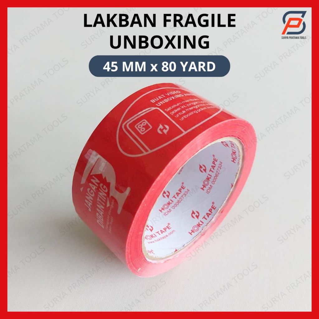 Jual Lakban Fragile Unboxing 2 Inch 45mm x 80 Yard Isolasi Tape Selotip ...