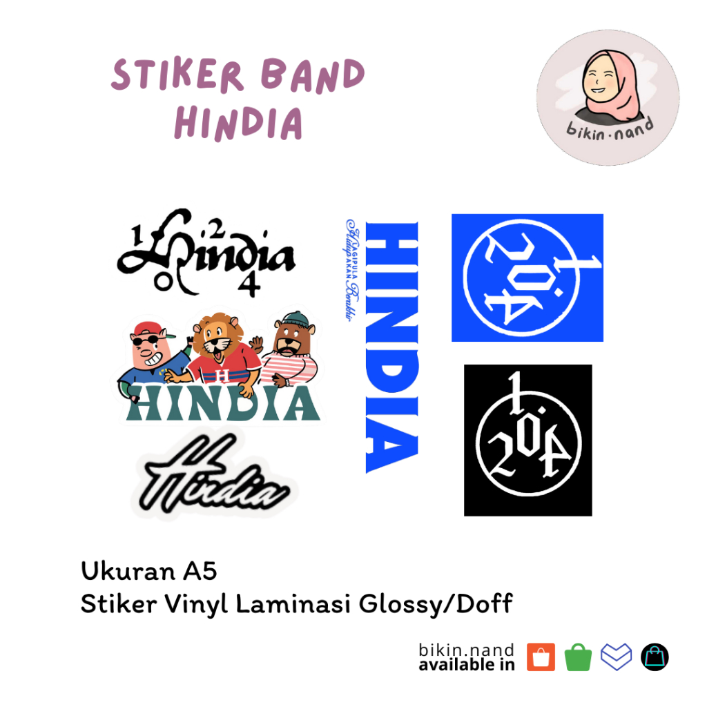Jual STICKER PACK BAND Hindia (HIGH QUALITY) MURAH 6 pcs | Shopee Indonesia