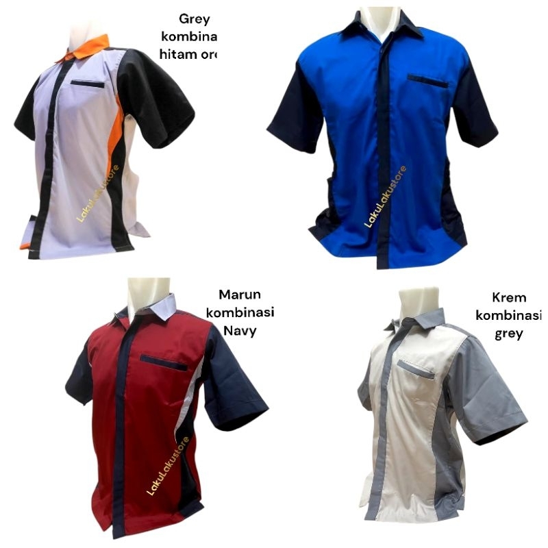 Jual Kemeja Seragam Baju Kerja Kombinasi | Seragam Kerja Pria wanita ...