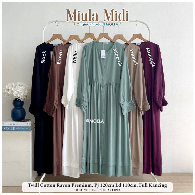 Jual Miula/Amile Midi Dress Polos by Moela/ Midi Dress Twill Premium/ Midi Dress Polos Adem ...