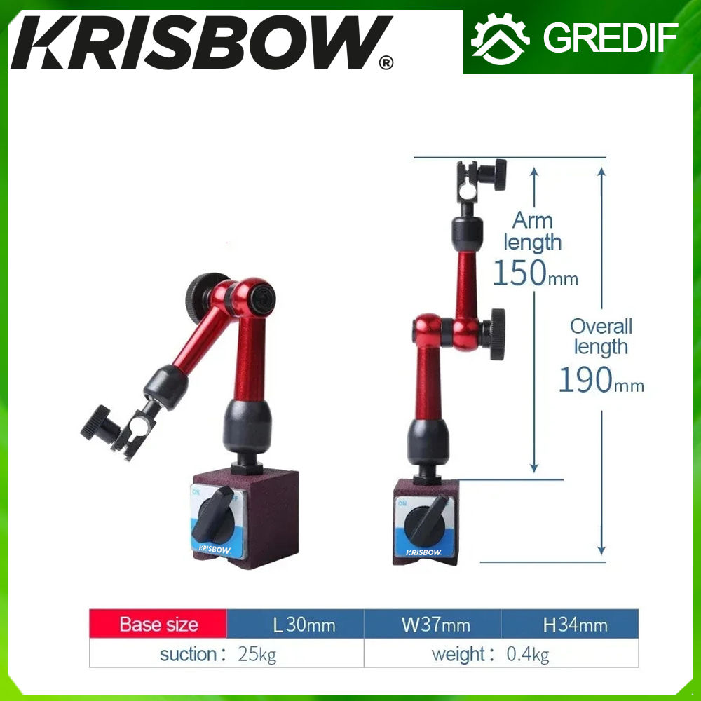 Jual Krisbow Magnetic Stand Base Universal Flexible Mini - Stang Untuk Dudukan Dial Indicator ...