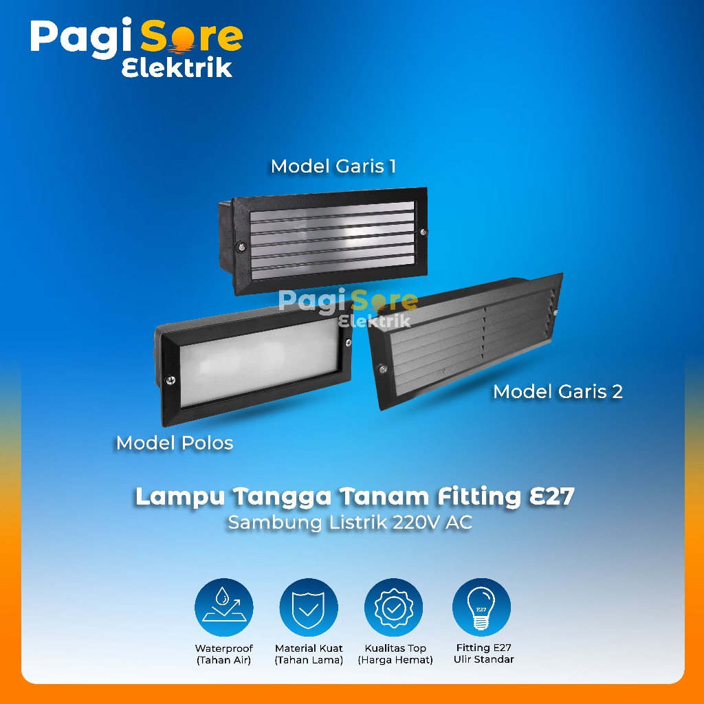 Jual Lampu Tangga E27 Dinding Step Light Fitting E27 Tanam Outdoor ...