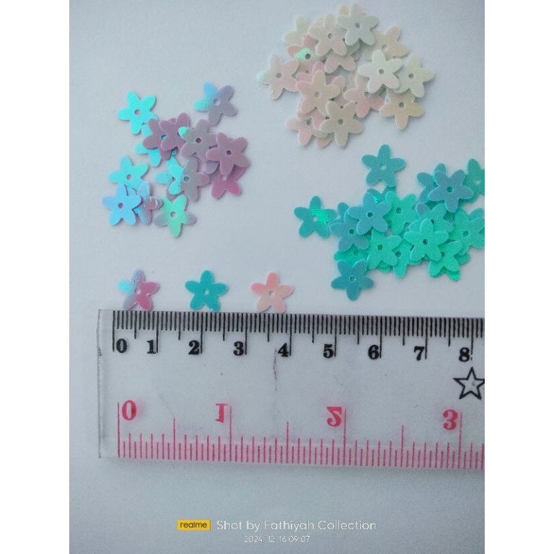 Jual (100gr)PAYET SEQUIN BUNGA FLAT 10MM | Shopee Indonesia