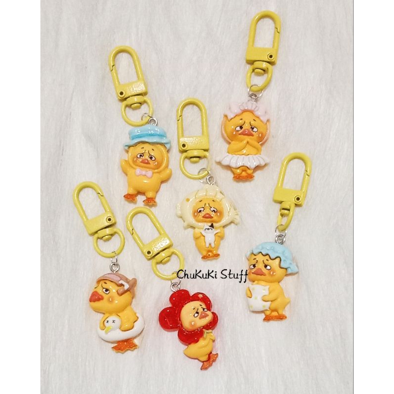 Jual Gantungan kunci Clay mini Upset duck bebek cemberut sedih lucu ...