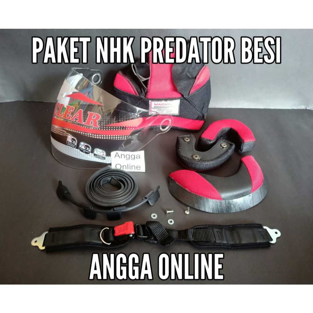 Jual PAKET HELM NHK PREDATOR Kancing Besi, BUSA HELM, KACA HELM, TALI ...