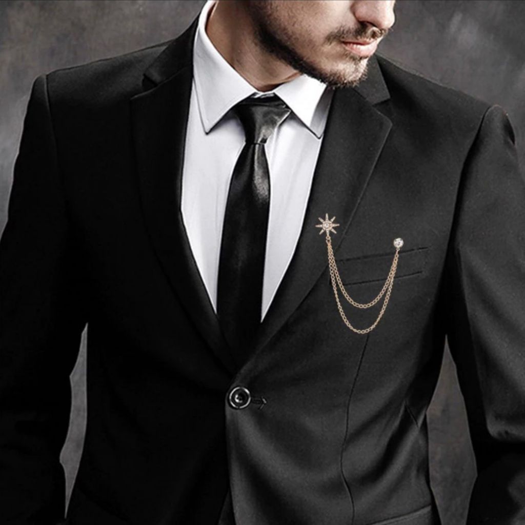 Jual Bros Pin Rantai Jas Rumbai Desain Bintang Bunga Pria dan Wanita ...