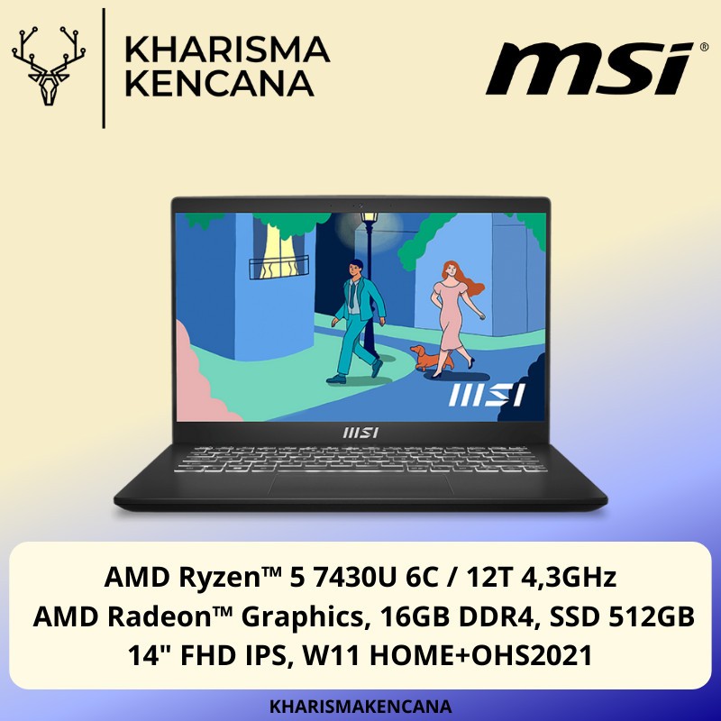 Jual MSI MODERN 14 C7M RYZEN 5 7430U 16GB 512GB 14" FHD IPS W11+OHS2021 ...