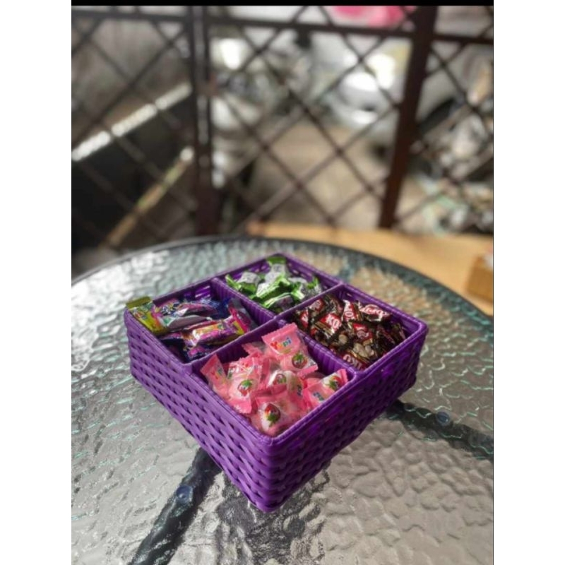 Jual KOTAK SNACK KOTAK PERMEN KOTAK SERBAGUNA 4 SEKAT | Shopee Indonesia