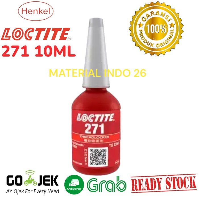 Jual LOCTITE 271 10ML ORIGINAL - LEM BAUT LOCTITE 271 10 ML | Shopee ...
