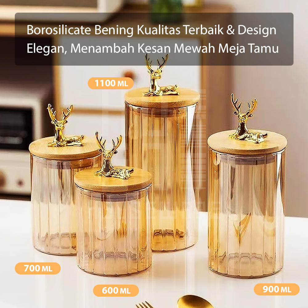 Jual Toples Rusa Gold Penyimpanan Makanan Toples Kaca Kedap Udara Set 4 ... Jual Toples Rusa Gold Penyimpanan Makanan Toples Kaca Kedap Udara Set 4 ...