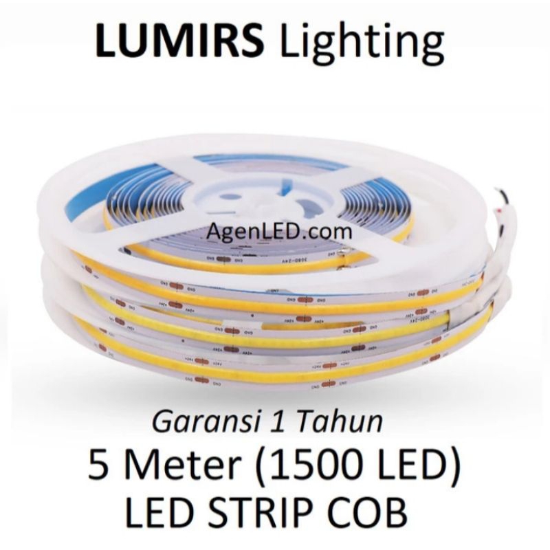 Jual Lumirs LED strip cob 12v/ LED strip cob 12V kuning,4000K, PUTIH ...