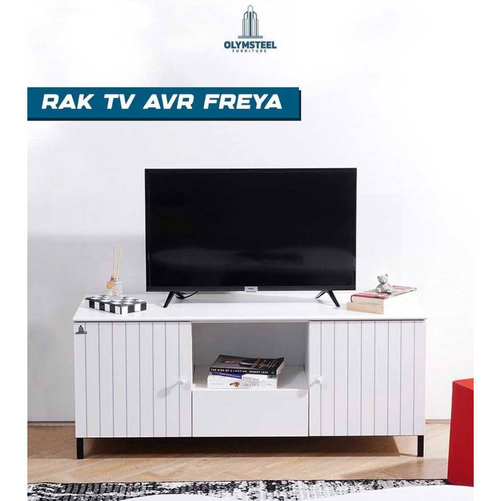 Jual MEJA TV BESI AVR 120 CM RAK TV STEEL PREMIUM PUTIH MINIMALIS ...