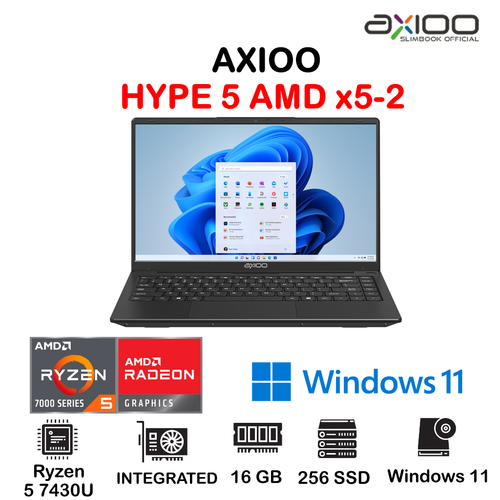 Jual LAPTOP AXIOO HYPE 5 AMD Ryzen 5 7430U 16GB 256GB Windows 11 ...